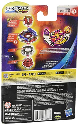 BEYBLADE Burst Rise Hypersphere Union Achilles A5 Starter Pack - Balance Type Battling Top Toy and Right/Left-Spin Launcher, Ages 8 and Up