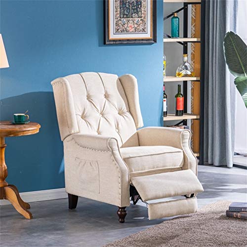 Grepatio Wingback Recliner Chair - Massage Heated Recliner Chair with Remote Control, Single Sofa Mid-Century High Back Accent Chair Tufted Chair