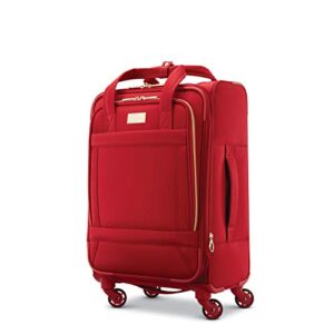 american tourister belle voyage softside luggage with spinner wheels, red, carry-on 21-inch