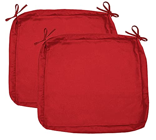 Sigmat Outdoor Seat Cushion Cover Water Repellent Square Chair Cushion Cover-Only Cover Red 18"x18"x2"(2 Covers)