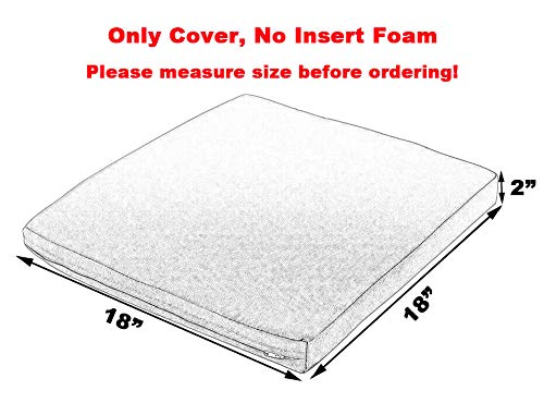 Sigmat Outdoor Seat Cushion Cover Water Repellent Square Chair Cushion Cover-Only Cover Red 18"x18"x2"(2 Covers)