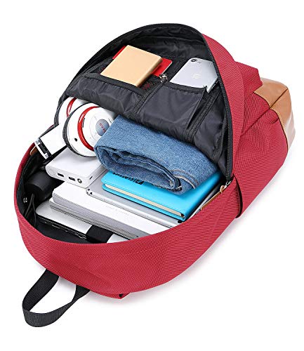 abshoo Classical Basic Womens Travel Backpack For College Men Water Resistant Laptop School Bookbag (USB Red)