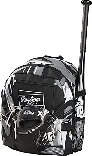 Rawlings | REMIX Baseball & Softball Equipment Bag | T-Ball / Rec / Travel | Backpack - Black