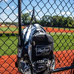 Rawlings | REMIX Baseball & Softball Equipment Bag | T-Ball / Rec / Travel | Backpack - Black