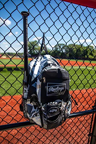 Rawlings | REMIX Baseball & Softball Equipment Bag | T-Ball / Rec / Travel | Backpack - Black