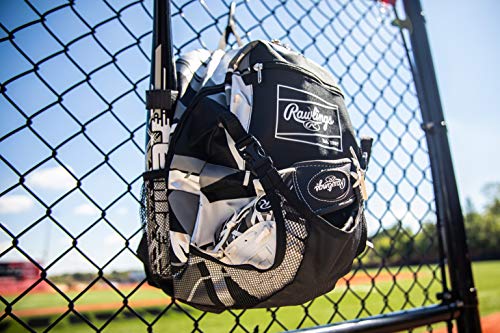 Rawlings | REMIX Baseball & Softball Equipment Bag | T-Ball / Rec / Travel | Backpack - Black