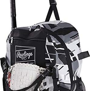 Rawlings | REMIX Baseball & Softball Equipment Bag | T-Ball / Rec / Travel | Backpack - Black