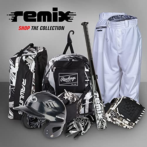 Rawlings | REMIX Baseball & Softball Equipment Bag | T-Ball / Rec / Travel | Backpack - Black