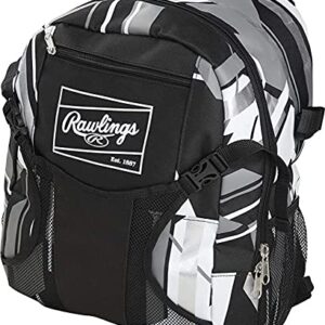 Rawlings | REMIX Baseball & Softball Equipment Bag | T-Ball / Rec / Travel | Backpack - Black