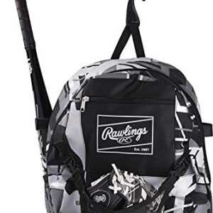 Rawlings | REMIX Baseball & Softball Equipment Bag | T-Ball / Rec / Travel | Backpack - Black