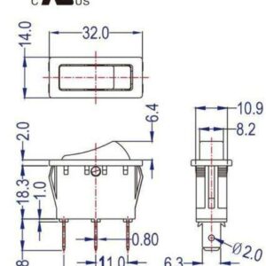 Rocker Switch Lighted On Off for Electric Fireplaces FMI Desa 120927-24 120 Volt