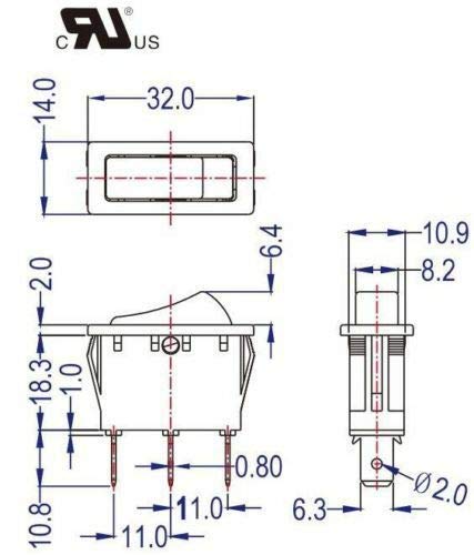 Rocker Switch Lighted On Off for Electric Fireplaces FMI Desa 120927-24 120 Volt