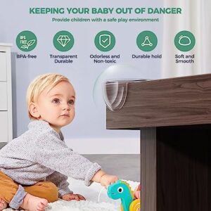 Peakally Corner Protectors Baby, 12 Pack Baby Proofing Corners and Edges, Baby Corner Protector Guards with Strong Adhesion, Furniture Corner Guard & Edge Safety Bumpers Clear