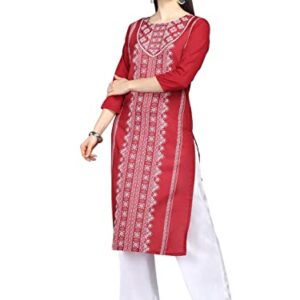 Vaamsi Crepe Printed Kurti(VPK1777_Maroon_L)