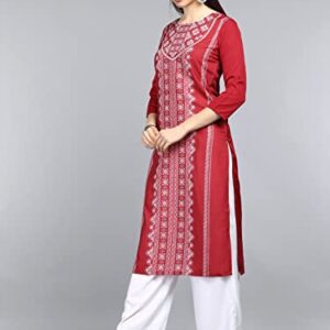 Vaamsi Crepe Printed Kurti(VPK1777_Maroon_L)