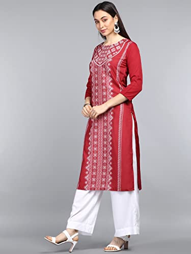 Vaamsi Crepe Printed Kurti(VPK1777_Maroon_L)