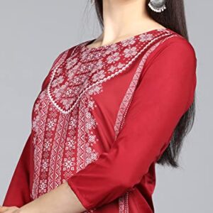 Vaamsi Crepe Printed Kurti(VPK1777_Maroon_L)