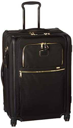 TUMI Alpha Short Trip Expandable 4-Wheeled Packing Case - Roller Bag for Short Trips & Weekend Getaways - Carry-On Luggage with 4 Spinner Wheels - Travel Suitcase for Men & Women - Black/Gold