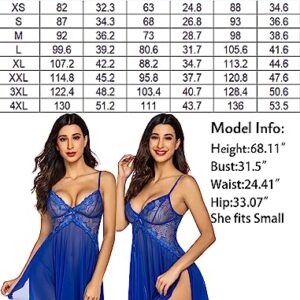 Avidlove Sexy Lingerie for Women Nighties for Women Sexy Negligee Lingerie Chemise Nightgown Dark Blue