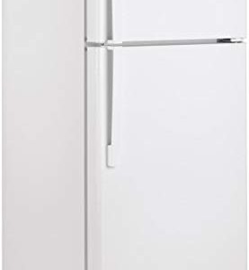 GTE17DTNRWW 28" Energy Star Qualified Top Freezer Refrigerator with 16.63 cu. ft. Capacity; LED Lighting; Adjustable Wire Shelves and Upfront Temperature Controls in White