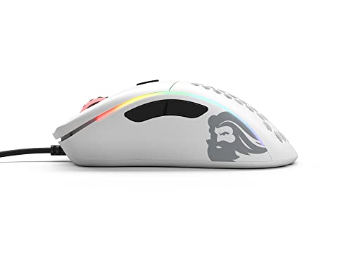 Glorious Gaming Mouse - Glorious Model D Honeycomb Mouse - Superlight RGB PC Mouse - 68 g - Matte White Wired Mouse