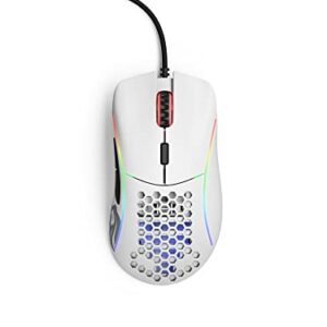 Glorious Gaming Mouse - Glorious Model D Honeycomb Mouse - Superlight RGB PC Mouse - 68 g - Matte White Wired Mouse