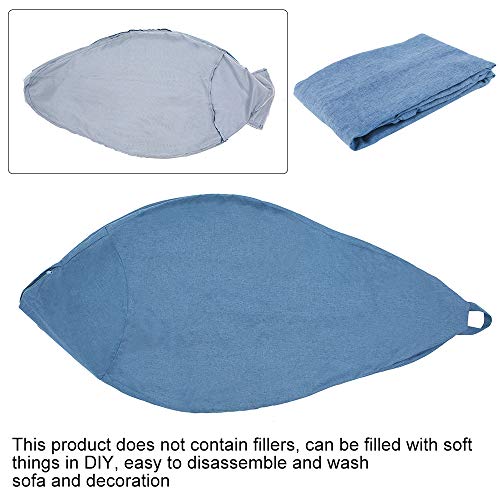 Librao Bean Bag Chair Sofa Cover(No Filler), Lazy Lounger High Back Large Bean Bag Storage Chair Cover Sack for Adults and Kids Without Filling (Blue, M)