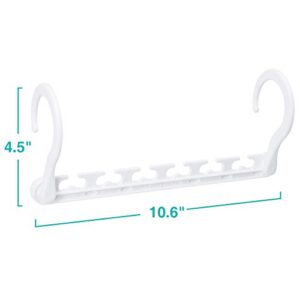 HOUSE DAY Sturdy Plastic Space Saving Hangers Cascading Hanger Organizer Pack of 12 Closet Space Saver Multifunctional Hangers for Heavy Clothes (White)