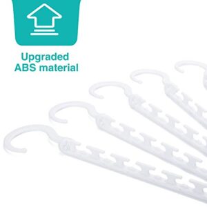 HOUSE DAY Sturdy Plastic Space Saving Hangers Cascading Hanger Organizer Pack of 12 Closet Space Saver Multifunctional Hangers for Heavy Clothes (White)