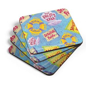 the krusty krab pattern coaster - set of 4