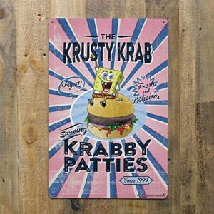 spongebob squarepants the krusty krab krabby patties metal sign - 12" x 18"