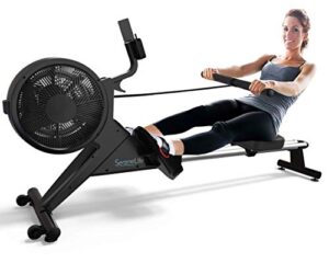 serenelife smart rowing machine-home rowing machine with smartphone fitness monitoring app-row machine for gym or home use-rowing exercise machine measures time, stride, distance, calories burned.