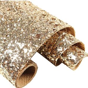 dhhouse self adhesive champagne gold chunky glitter wallpaper, sparkle glitter wallpaper for wall (17.4in x 16.4ft, champagne gold)