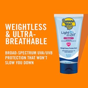 Banana Boat Light As Air Faces, Broad Spectrum Sunscreen Lotion, SPF 50, 3oz.