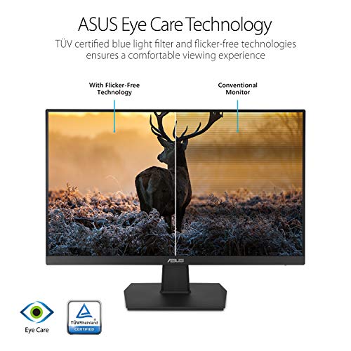 ASUS VA27EHE 27” Eye Care Monitor Full HD (1920 x 1080) IPS 75Hz Adaptive-Sync HDMI D-Sub Frameless,Black