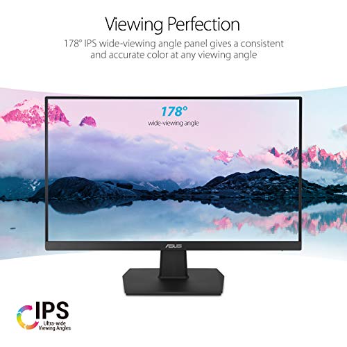 ASUS VA27EHE 27” Eye Care Monitor Full HD (1920 x 1080) IPS 75Hz Adaptive-Sync HDMI D-Sub Frameless,Black