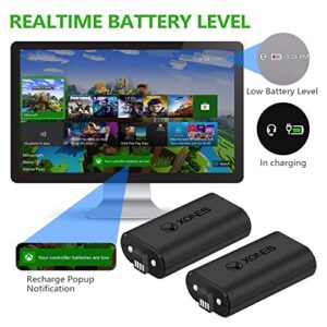 Lithium Rechargeable Battery Pack for Both Xbox Series X|S and Xbox One/S/X/Elite/Elite 2 Controller; Plug Play and Charge Kit; Charging Status LED; Long Life; Quick Charge; 2 Sets for 2 Controllers