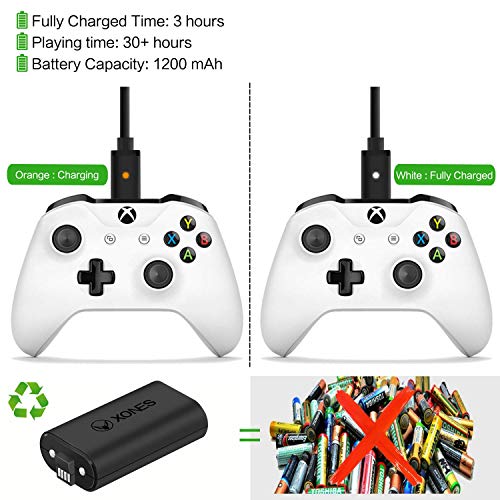 Lithium Rechargeable Battery Pack for Both Xbox Series X|S and Xbox One/S/X/Elite/Elite 2 Controller; Plug Play and Charge Kit; Charging Status LED; Long Life; Quick Charge; 2 Sets for 2 Controllers