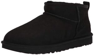 ugg womens classic ultra mini ankle boot, black, 7 us