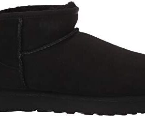 UGG womens Classic Ultra Mini Ankle Boot, Black, 9 US