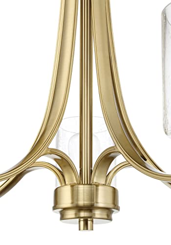 Craftmade 50525-BNK Bolden Clear Seeded Glass Shade Chandelier, 5-Light 500 Watts, Brushed Polished Nickel