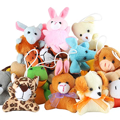 Nasidear 32 Pack Mini Animal Plush Toy Party Favors,Small Plush Stuffed Animals for Birthday,Theme Party,Easter Basket Stuffers Fillers,Christmas,Classroom Prize,Kids Valentine Gift