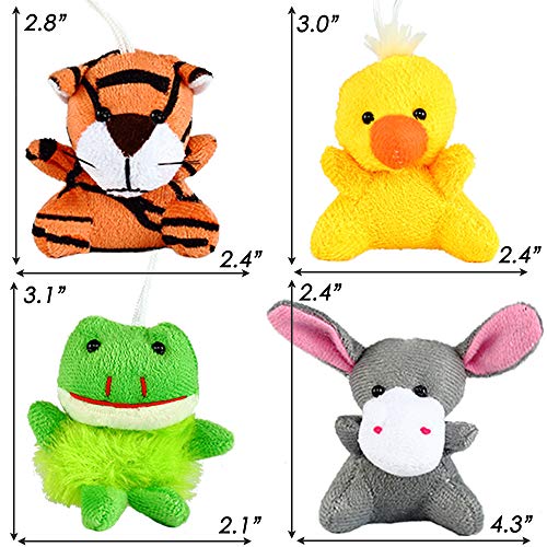 Nasidear 32 Pack Mini Animal Plush Toy Party Favors,Small Plush Stuffed Animals for Birthday,Theme Party,Easter Basket Stuffers Fillers,Christmas,Classroom Prize,Kids Valentine Gift