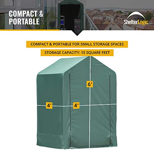 ShelterLogic 4' x 4' x 6' Water-Resistant Pop-Up Deck and Garden Storage Shed Kit