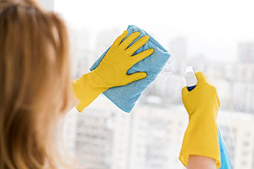 SteadMax 3 Pack Yellow Cleaning Dish Gloves, Professional Natural Rubber Latex Dishwashing Gloves, Reusable Kitchen Dishwasher Gloves Medium Size (3 Pairs) (Pack of 1)