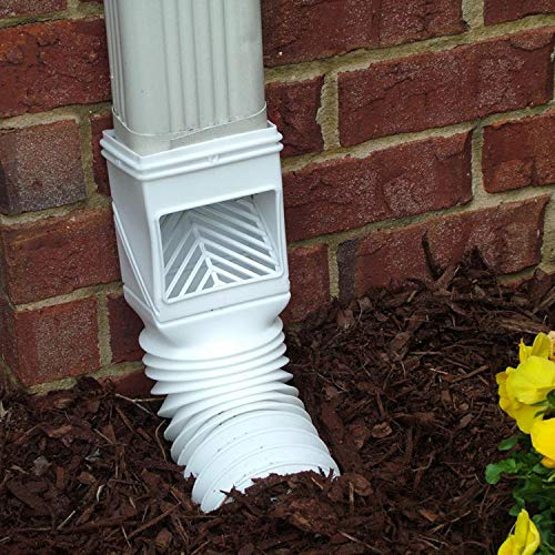 Downspout Debris Filter Strainer Gutter Leaf Guard Residential Connector, White