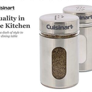 Cuisinart Salt and Pepper Shakers Set, 2.8 ounces - Easy to Fill Glass Salt and Pepper Shakers with Viewing Window - Great for Storing Salt and Pepper, Spices and Seasonings - Black