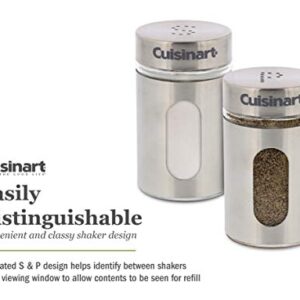 Cuisinart Salt and Pepper Shakers Set, 2.8 ounces - Easy to Fill Glass Salt and Pepper Shakers with Viewing Window - Great for Storing Salt and Pepper, Spices and Seasonings - Black