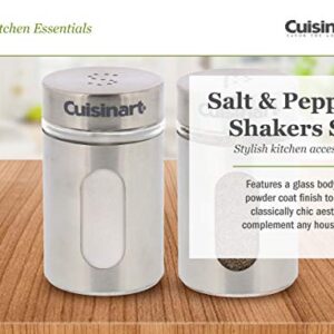 Cuisinart Salt and Pepper Shakers Set, 2.8 ounces - Easy to Fill Glass Salt and Pepper Shakers with Viewing Window - Great for Storing Salt and Pepper, Spices and Seasonings - Black