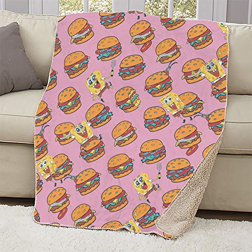 SpongeBob SquarePants The Krusty Krab Sherpa Blanket - Pink - 37x57